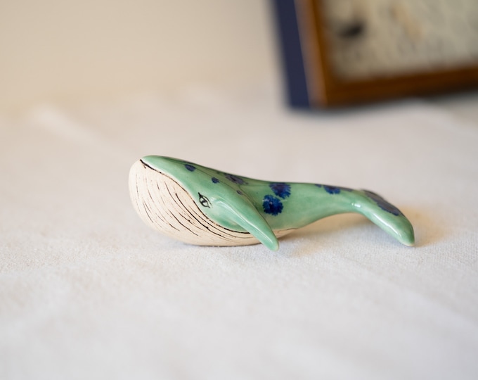 Handmade Ceramic Blue Whale Figurine - Etsy
