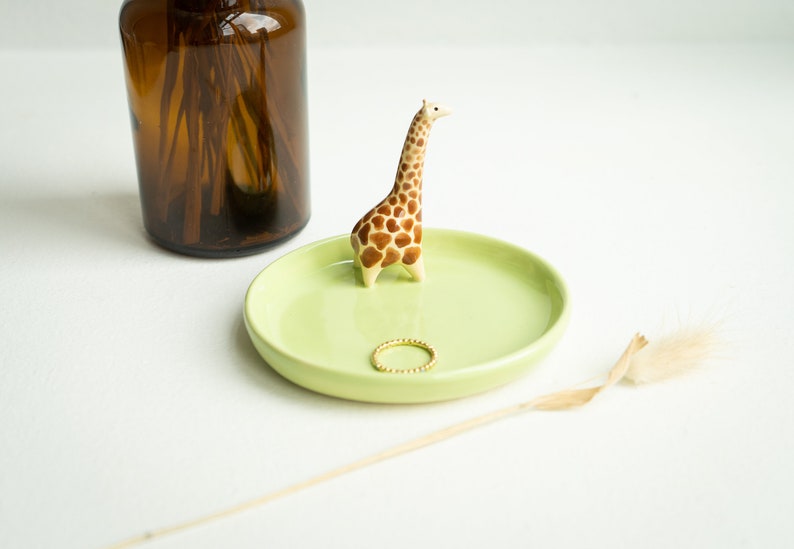 Handmade Ceramic Ring Dish with Giraffe | Etsy