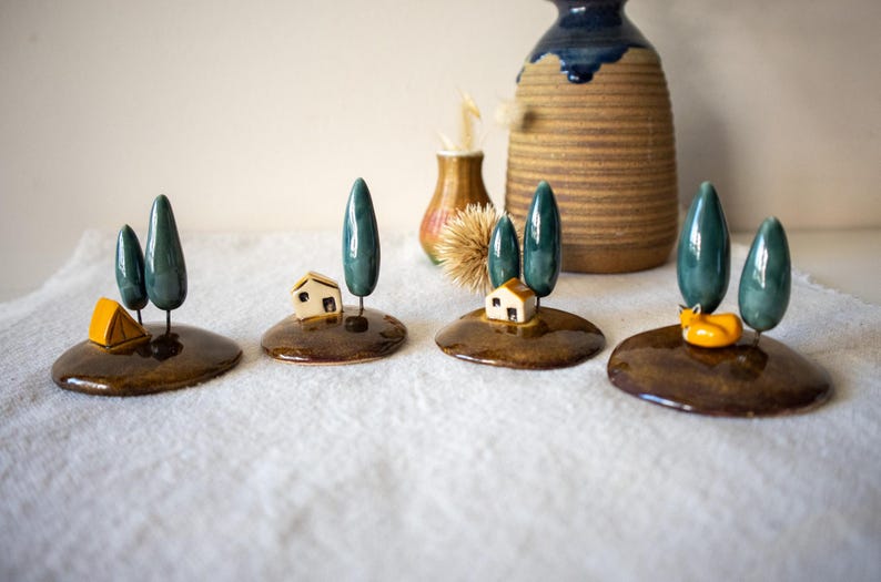 Handmade Ceramic House Under Trees - Etsy