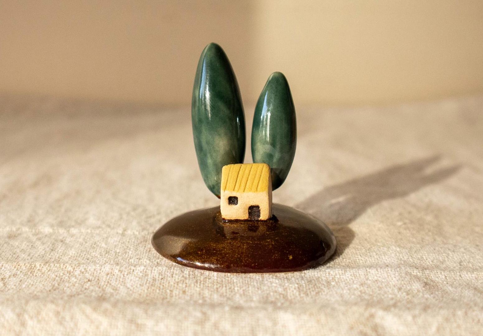 Handmade Ceramic House Under Trees - Etsy