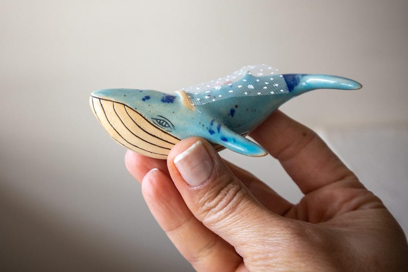 Handmade Ceramic Blue Whale Figurine - Etsy