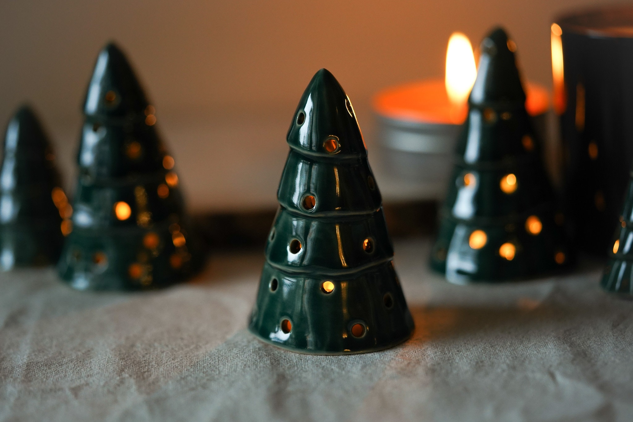 Handmade Green Christmas Tree Tea Light Holder - Etsy