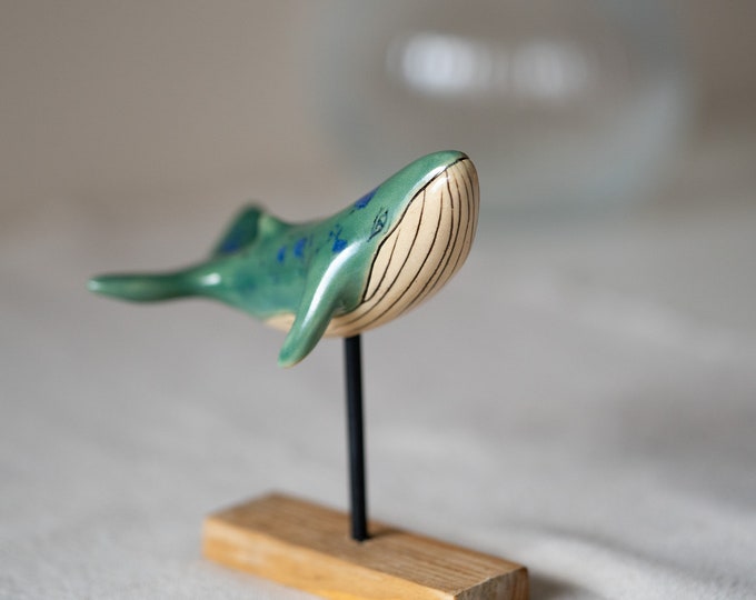 Handmade Ceramic Blue Whale Figurine - Etsy