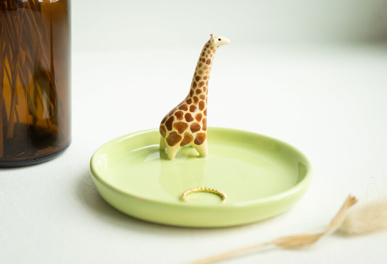 Handmade Ceramic Ring Dish with Giraffe | Etsy