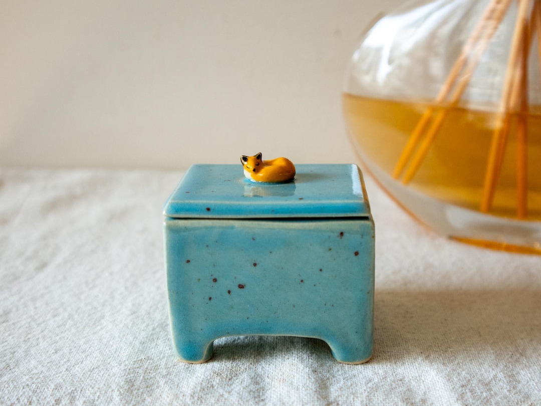 Handmade Ceramic Box With Fox - Etsy