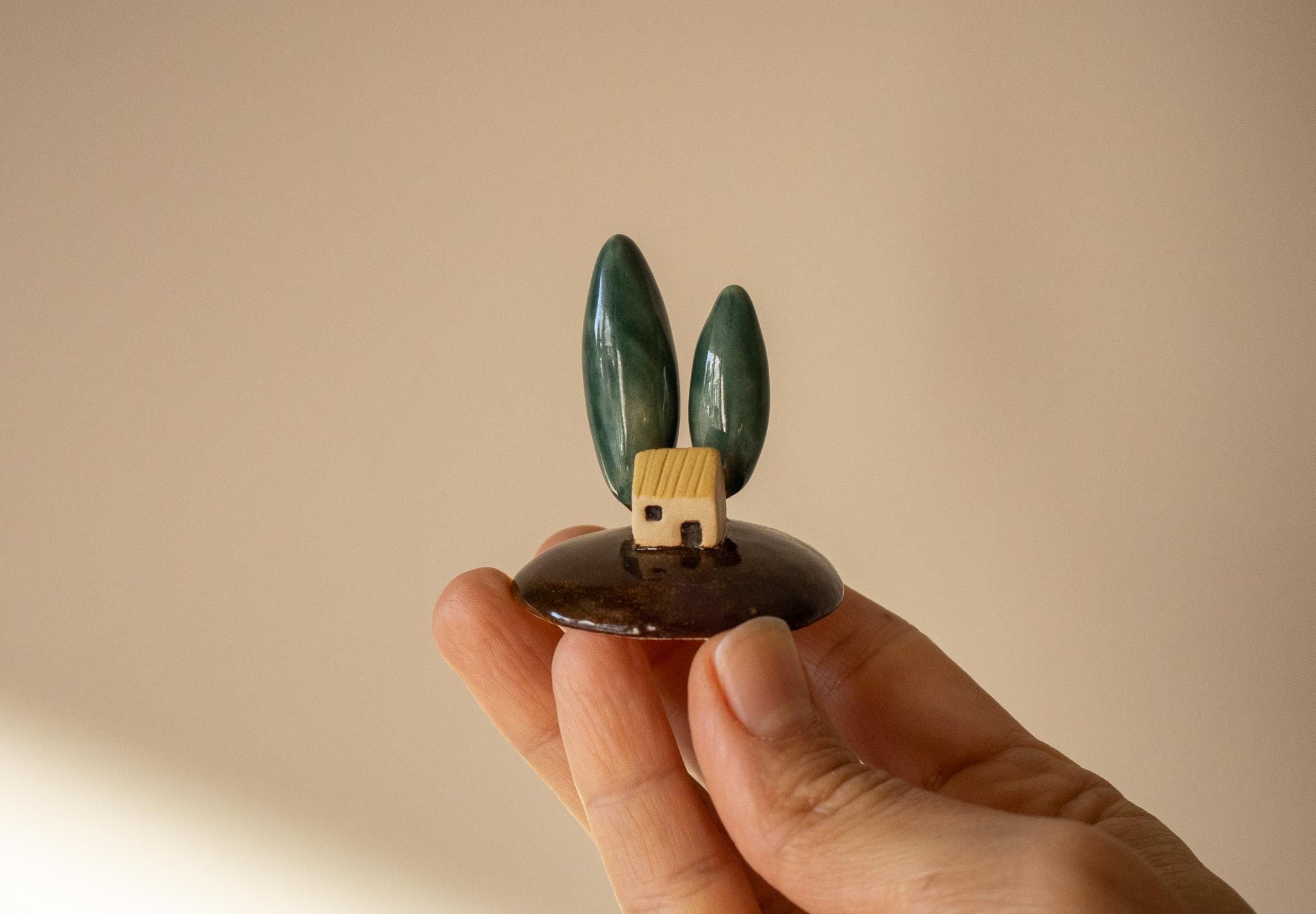 Handmade Ceramic House Under Trees - Etsy