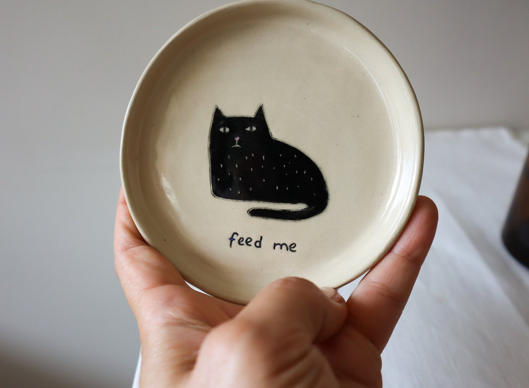 Handmade Ceramic Dish With Grumpy Cat - Etsy