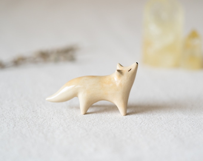 Red Fox Figurine, Clay Fox Figurine Desk, Fox Family, Fox Sculpture ...