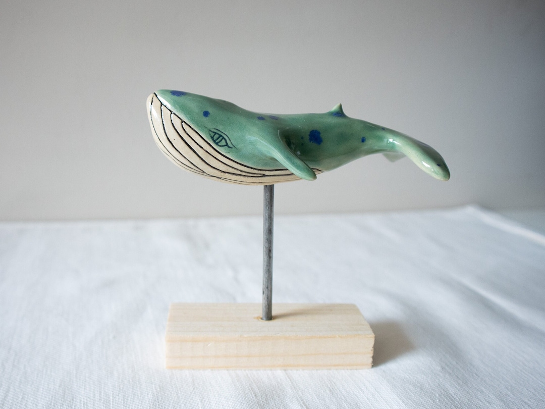 Handmade Ceramic Blue Whale Figurine - Etsy