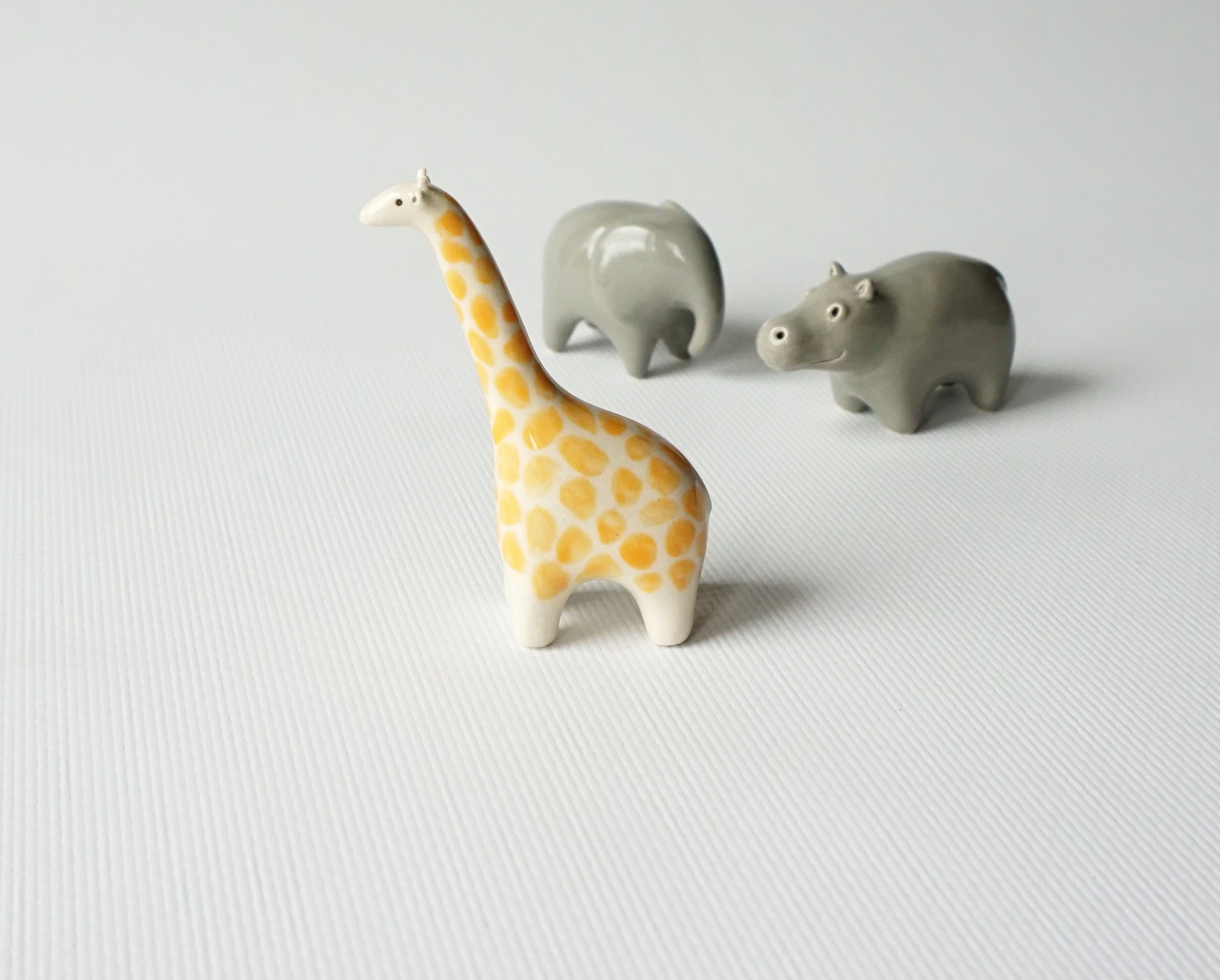 Miniatur-handgemachte Keramik Giraffe-Figur | Etsy