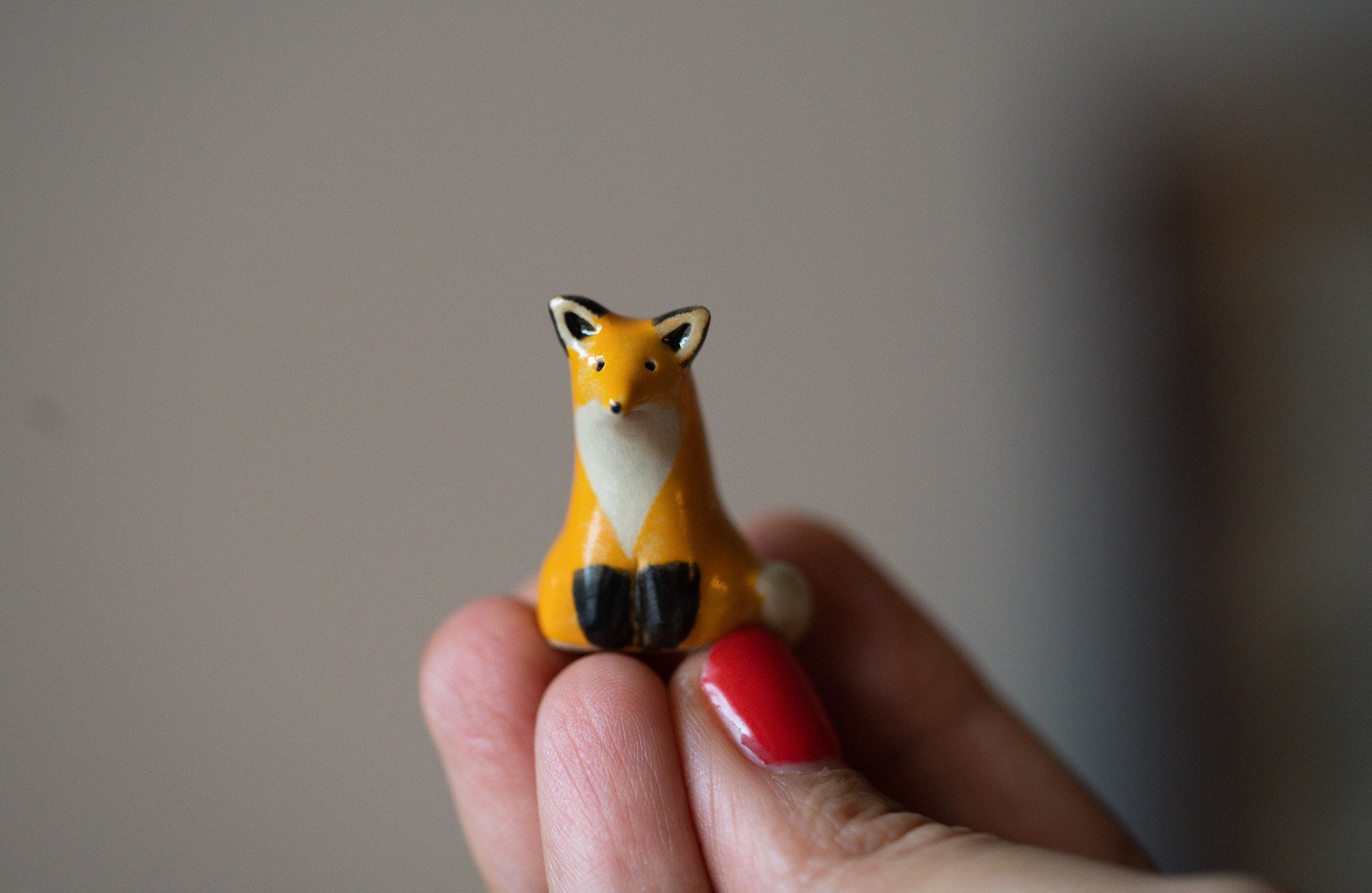 Handmade Ceramic Miniature Sitting Fox Figurine - Etsy