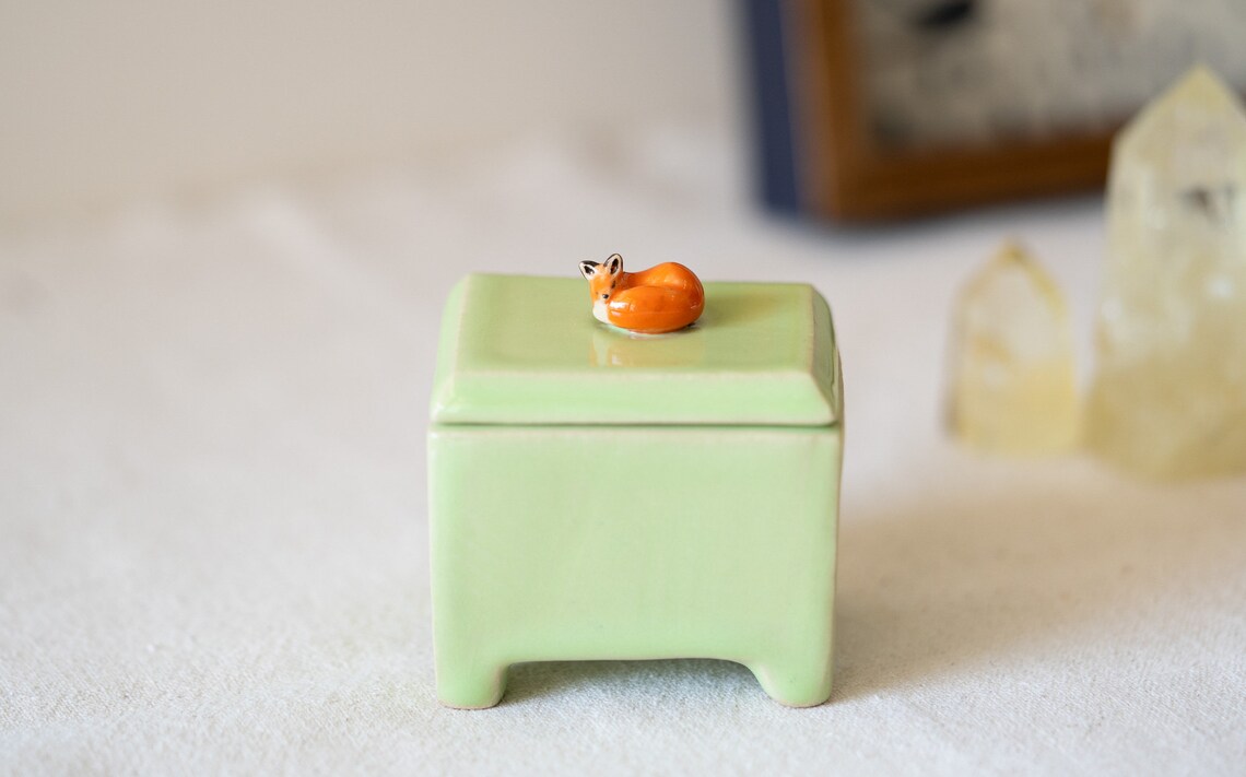 Handmade Ceramic Box With Fox - Etsy