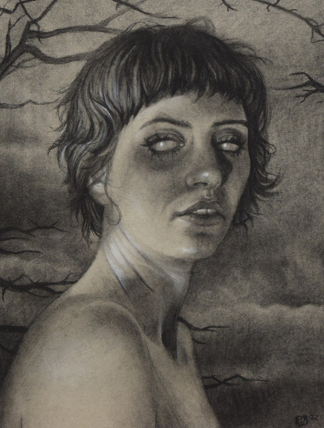 Static Charcoal Drawing - Etsy