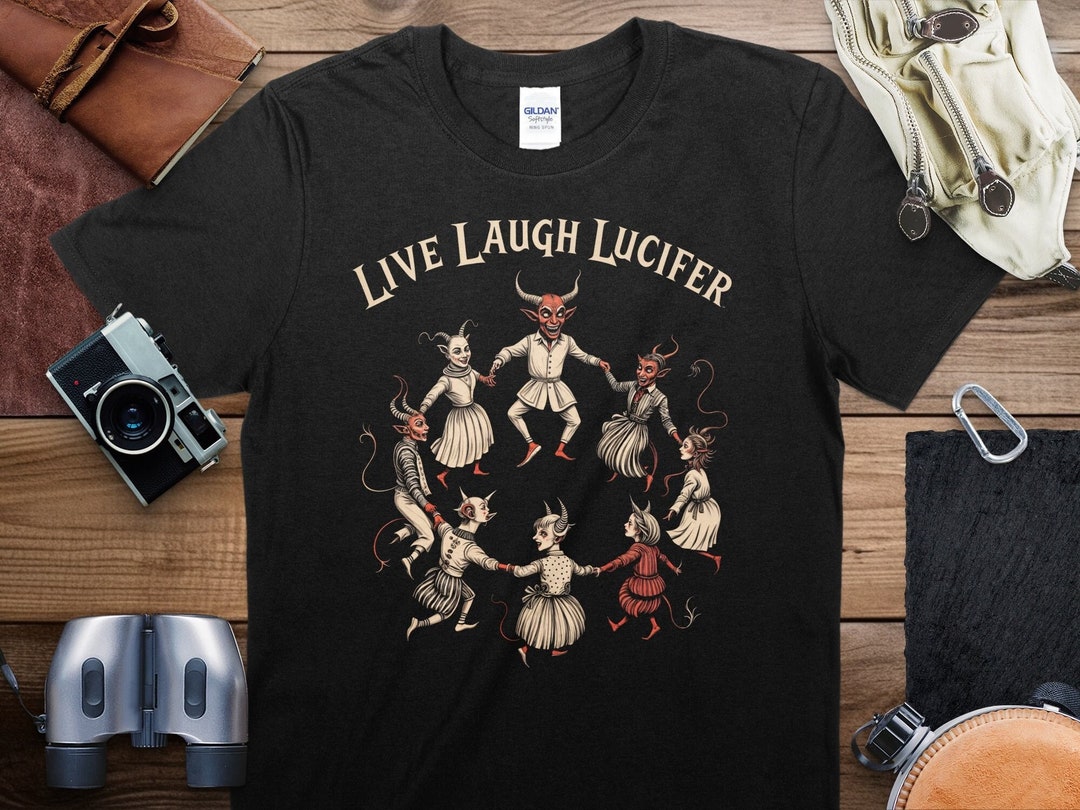 Live Laugh Lucifer T-shirt, Gothic Devil Shirt, Retro Horror Tee ...