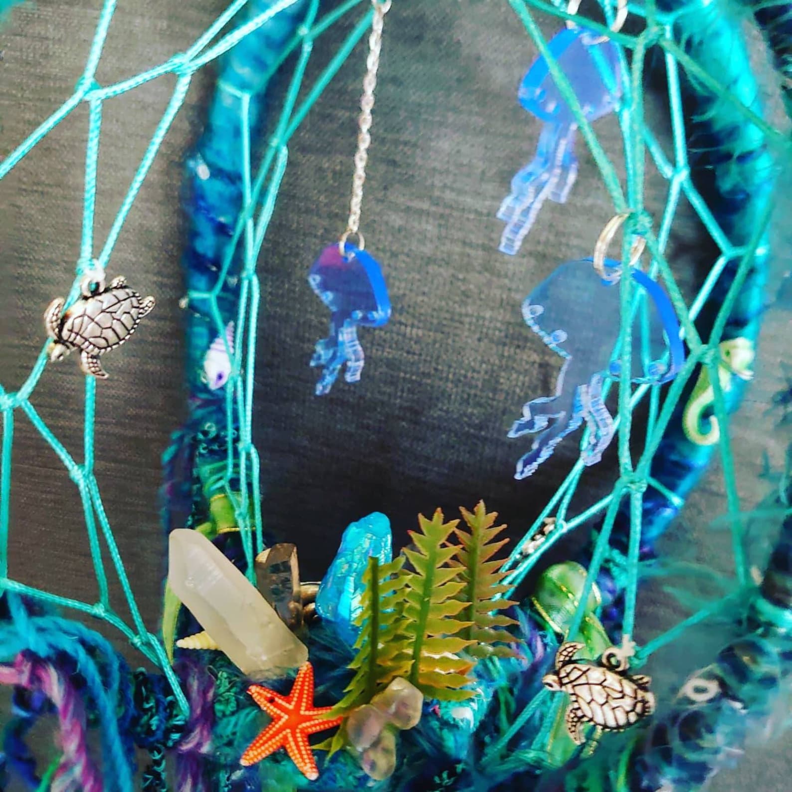 Ocean Orb Dreamcatcher Jellyfish Turquoise | Etsy