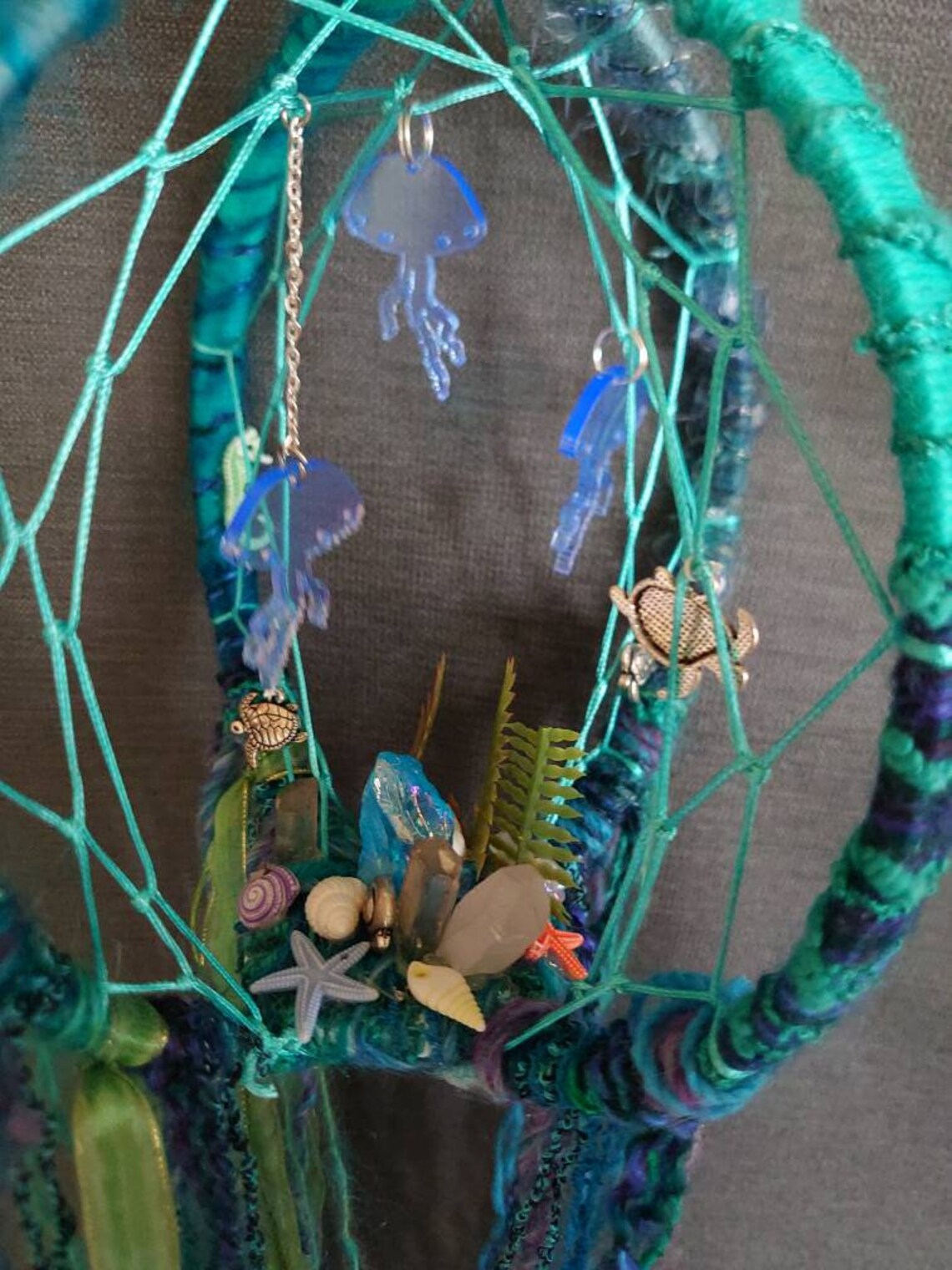Ocean Orb Dreamcatcher Jellyfish Turquoise | Etsy