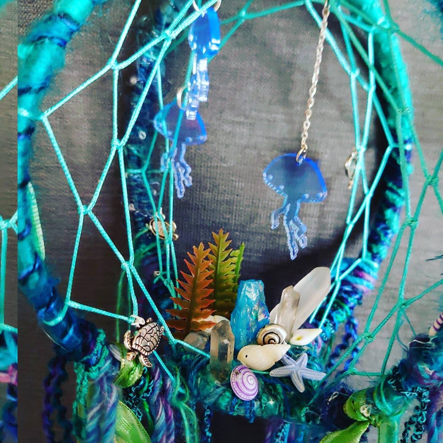Ocean Orb Dreamcatcher Jellyfish Turquoise - Etsy
