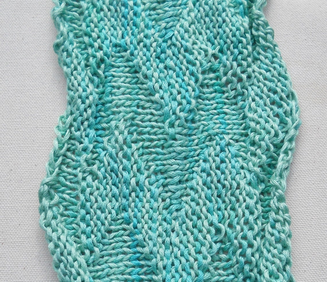 Mobius Cowl Hand Knit of Hand Painted Pale Green Rayon and Cotton Yarn ...