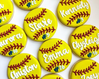 Custom Sugar Cookies Ultra Deluxe Softball Baseball Team Cookies Coach ...