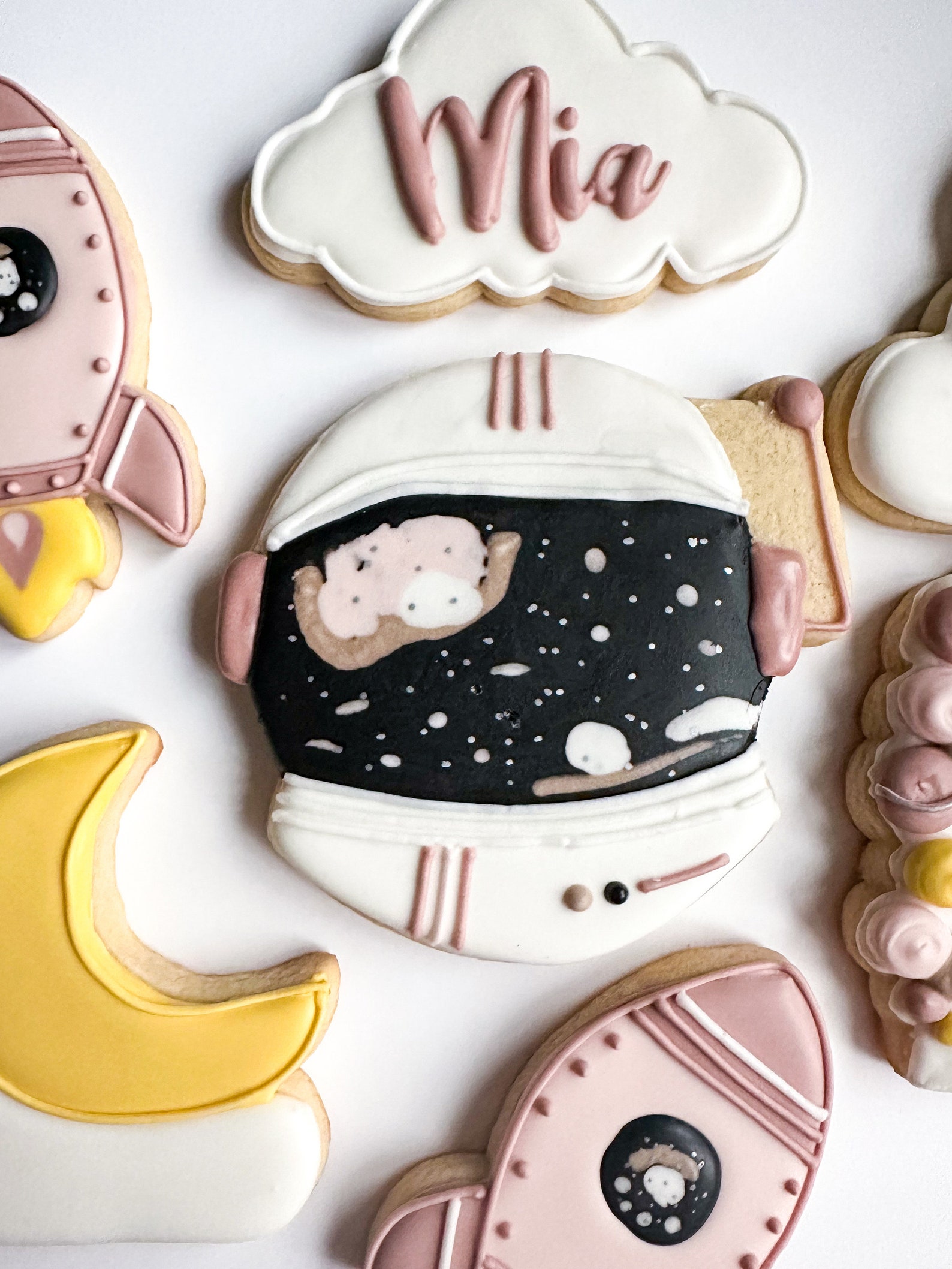 2 Dozen Two the Moon Outer Space Birthday Customizable Decorated Sugar ...