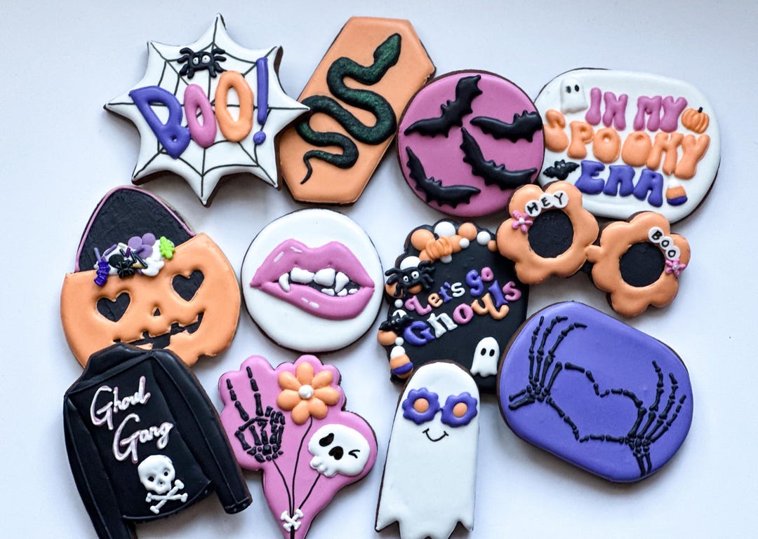 2 Dozen Halloween Spooky Era Decorated Sugar Cookies - Etsy