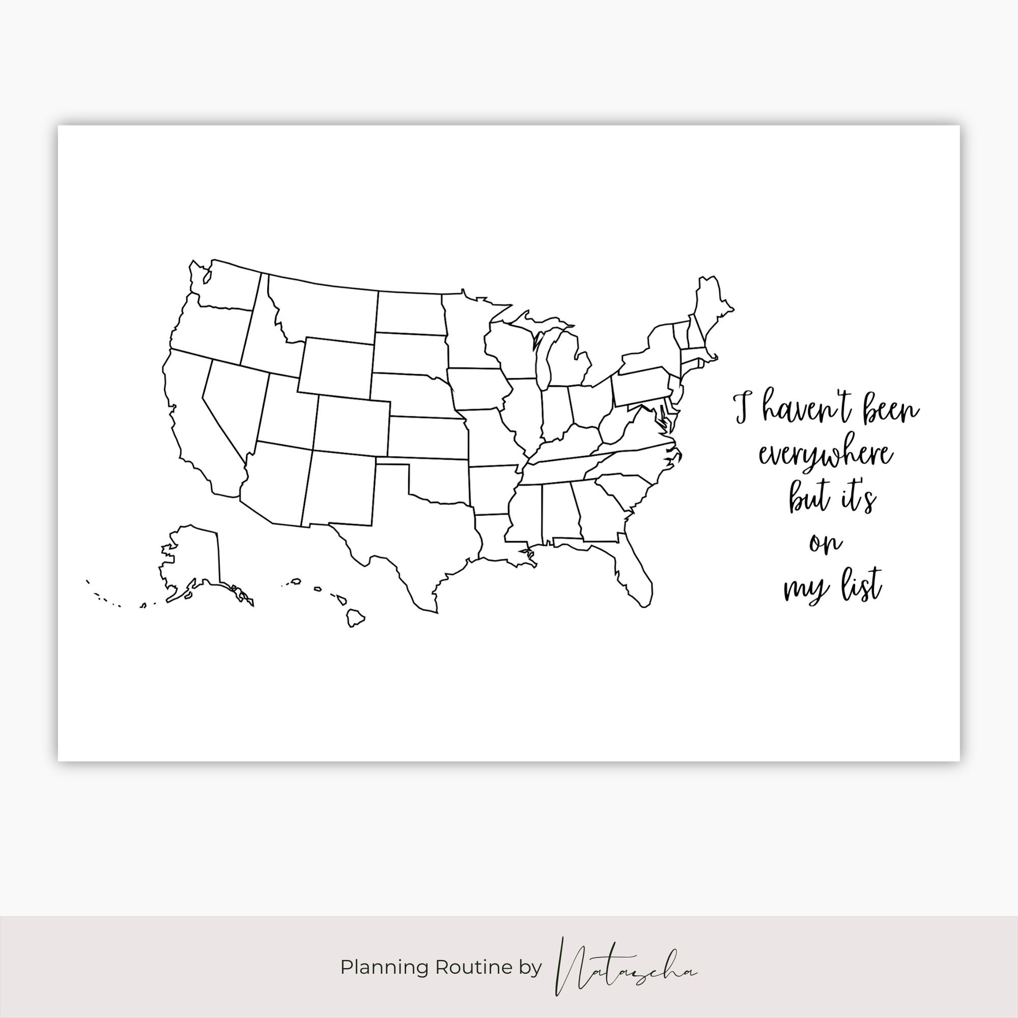 USA Travel Tracker Printable, Map of United States of America, USA Map ...