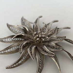 Flower Brooch Flor Grande - Filigree Brooch - Sterling Silver Jewelry ...