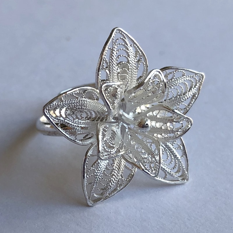 Filigree Silver Ring - Etsy