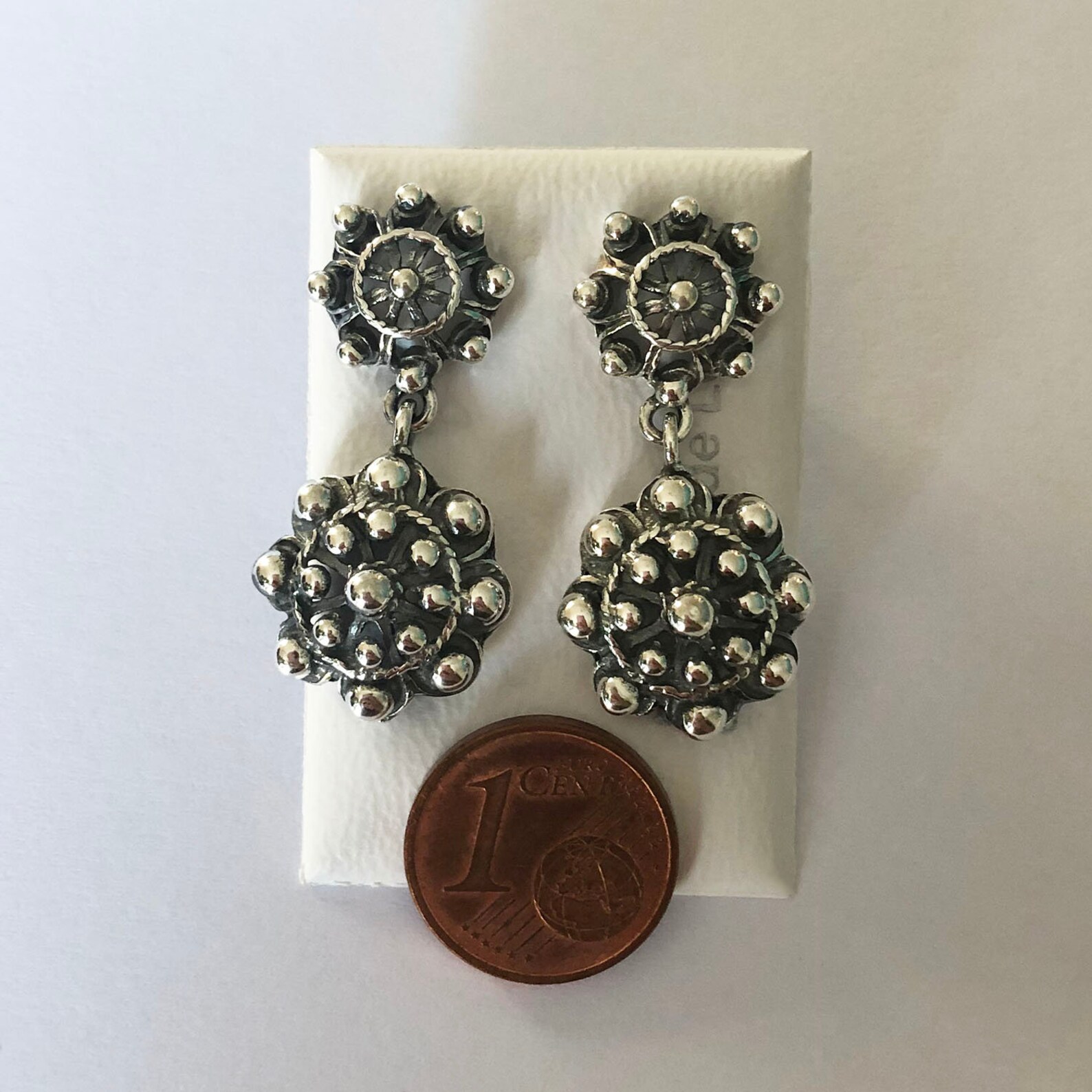 Sterling Silver Charro Button Dangle Earrings Charro Doble – Spanish ...