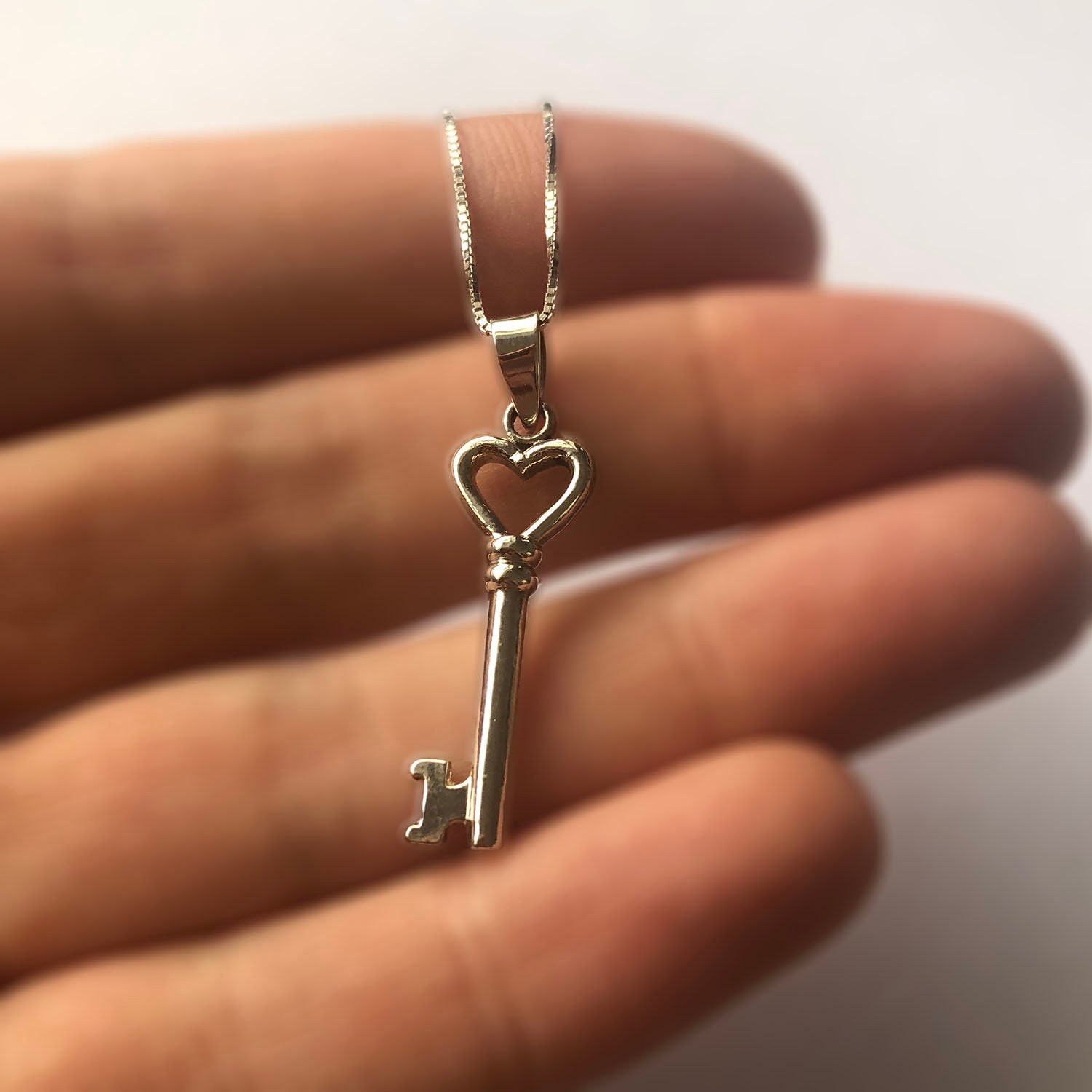 Heart Key Pendant Llave Corazon Silver Key Necklace Silver - Etsy