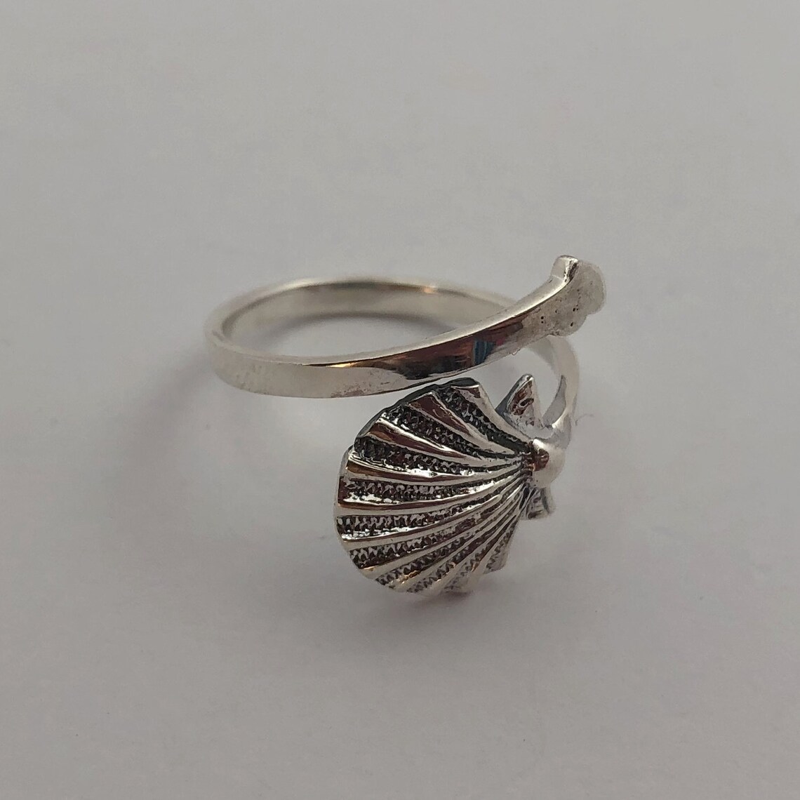 Silver Shell Ring - Silver Ring - Sterling Silver Jewelry - Adjustable ...