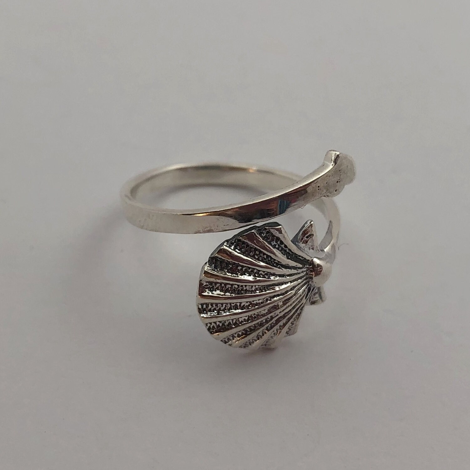 Silver Shell Ring - Silver Ring - Sterling Silver Jewelry - Adjustable ...