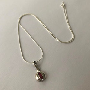 Silver Pomegranate Pendant Granada II - Pomegranate Necklace - Sterling ...