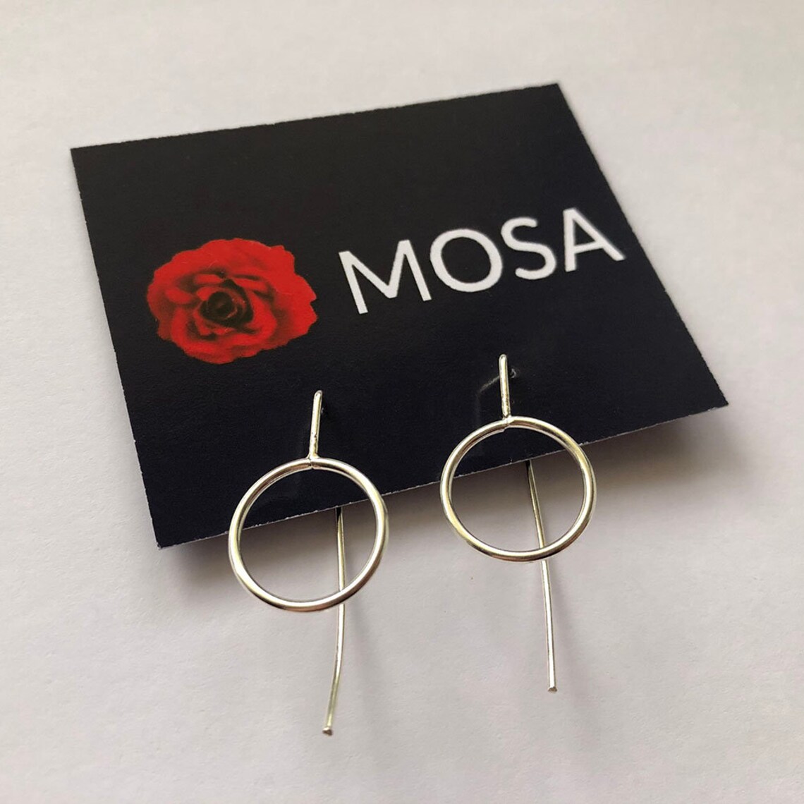 Silver Long Stem Earrings Karma Circle - Silver Earrings - Karma Circle ...
