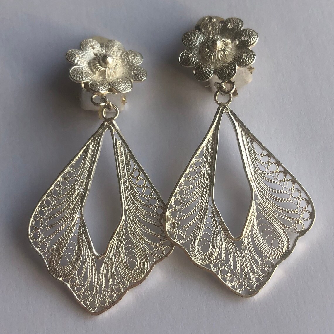 Sterling Silver Filigree Earrings Marbella - Filigree Jewelry - Silver ...
