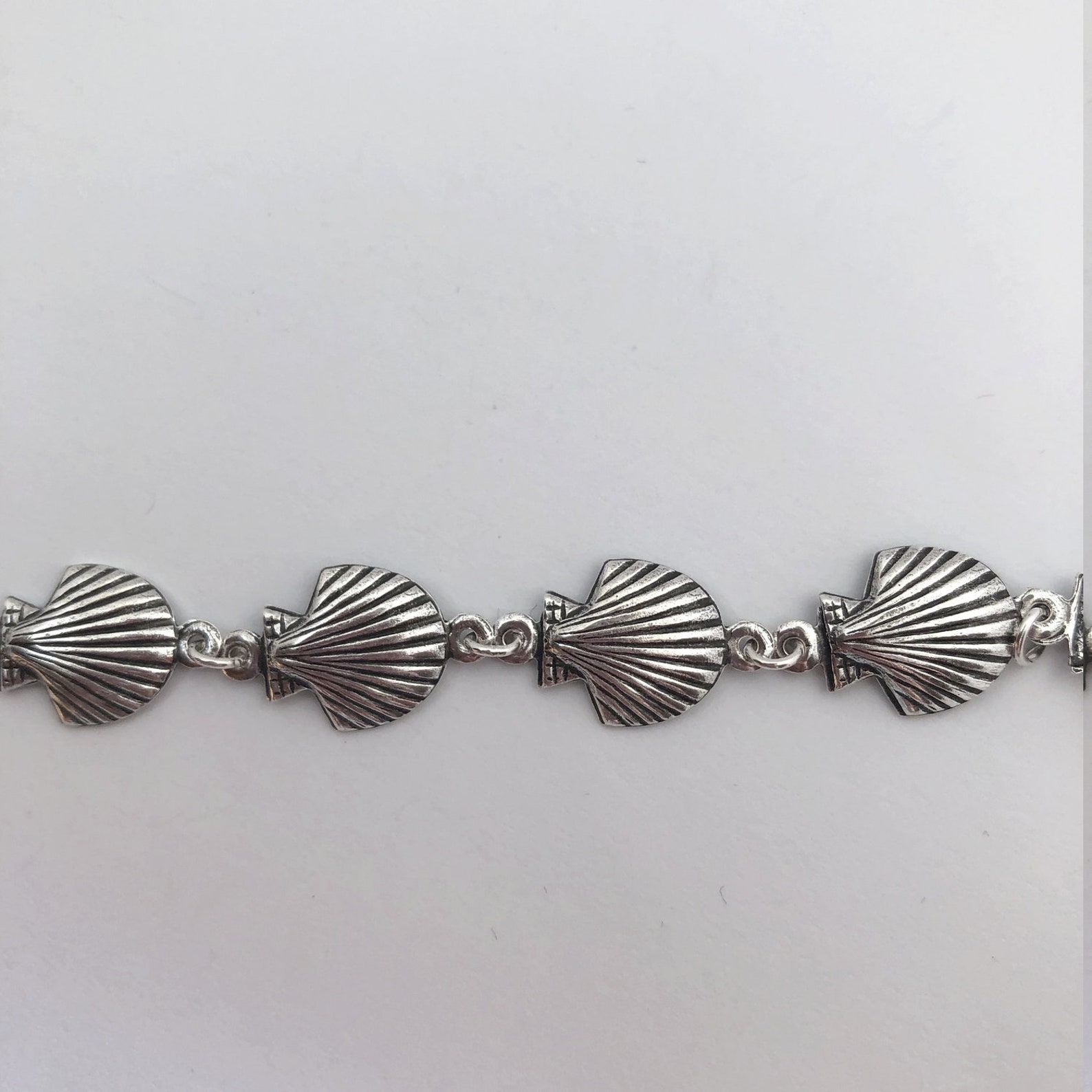 Silver Shell Bracelet Conchas Shell Bracelet Sterling - Etsy