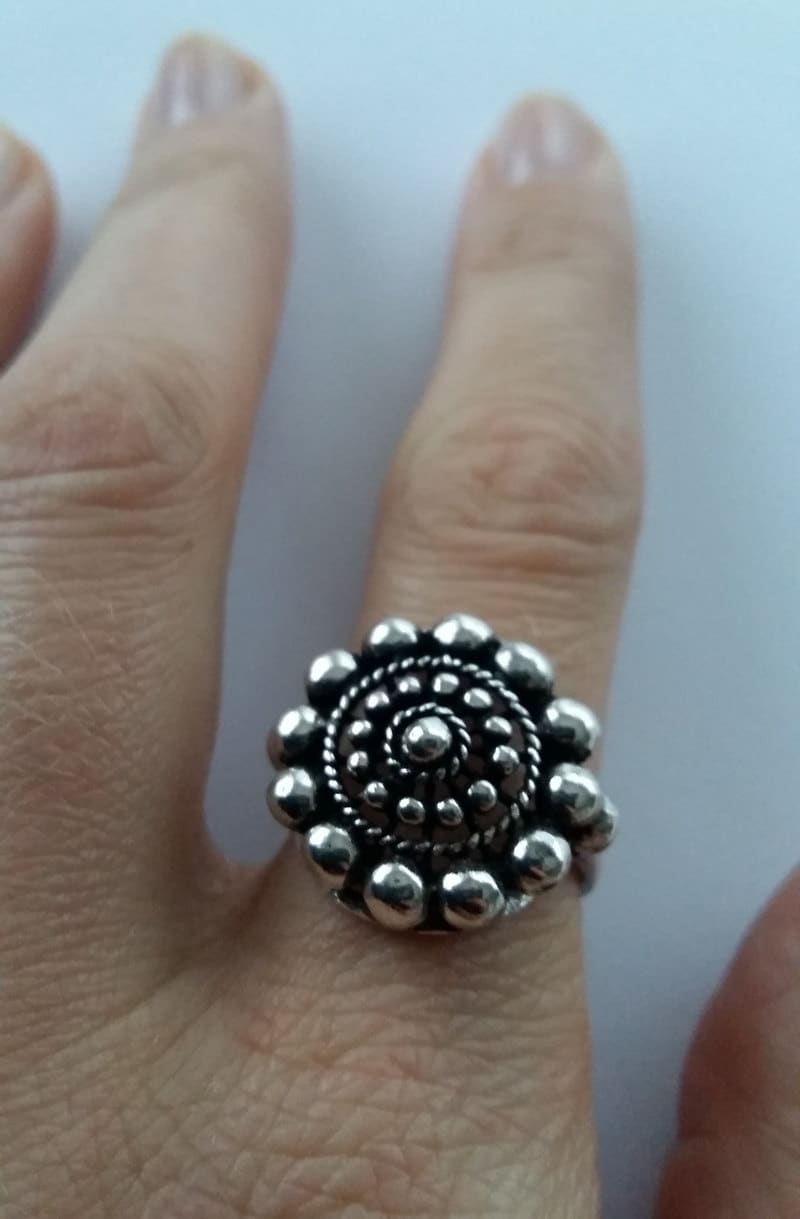 Historic Charro Button Ring - Sterling Silver Ring - Traditional ...