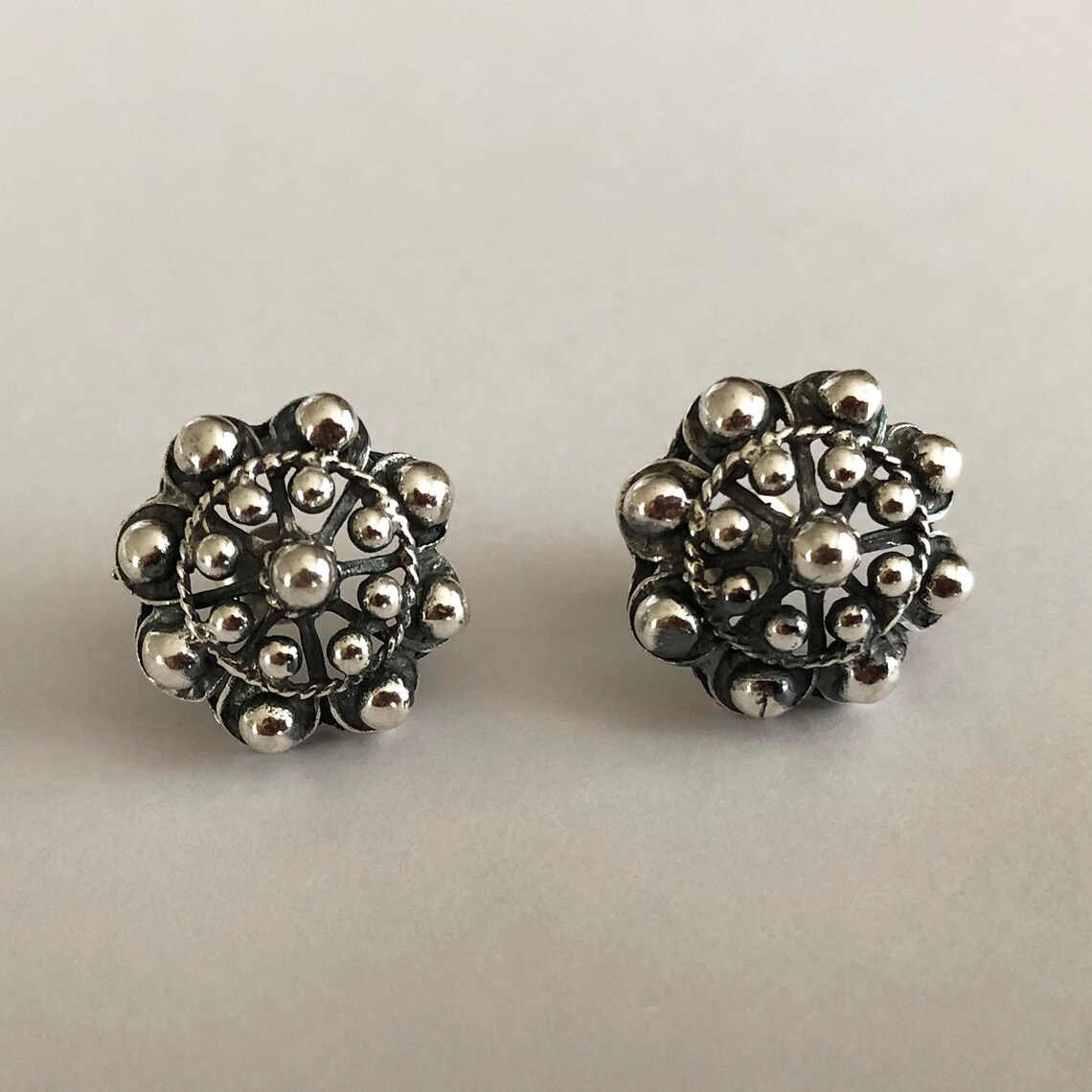 Large Silver Stud Earrings Charro - Charro Earrings - Sterling Silver ...