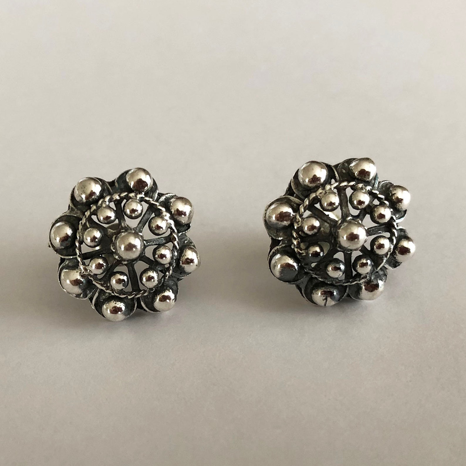 Large Silver Stud Earrings Charro - Charro Earrings - Sterling Silver ...