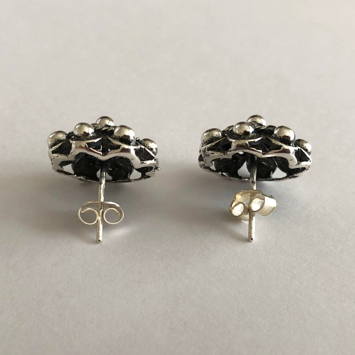 Large Silver Stud Earrings Charro - Charro Earrings - Sterling Silver ...