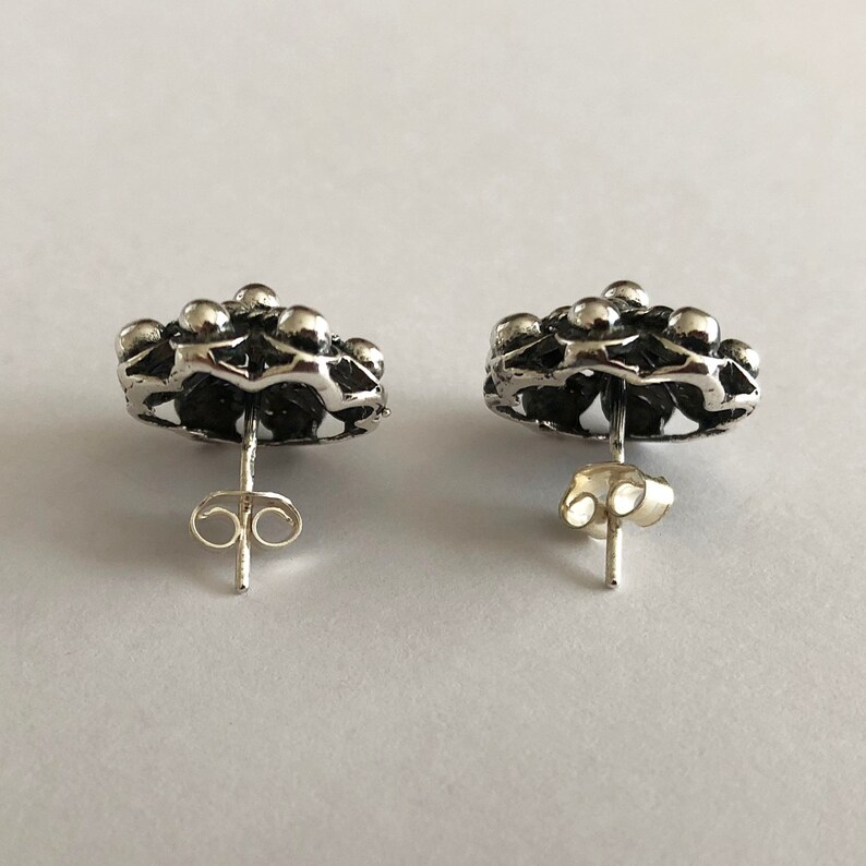 Large Silver Stud Earrings Charro - Charro Earrings - Sterling Silver ...