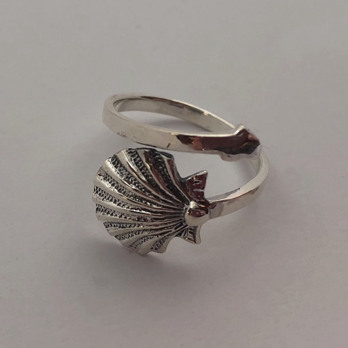 Silver Shell Ring - Silver Ring - Sterling Silver Jewelry - Adjustable ...