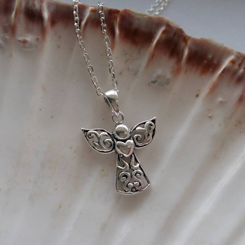 Angel Pendant Angel Corazon - Sterling Silver Pendant - Angel Necklace ...