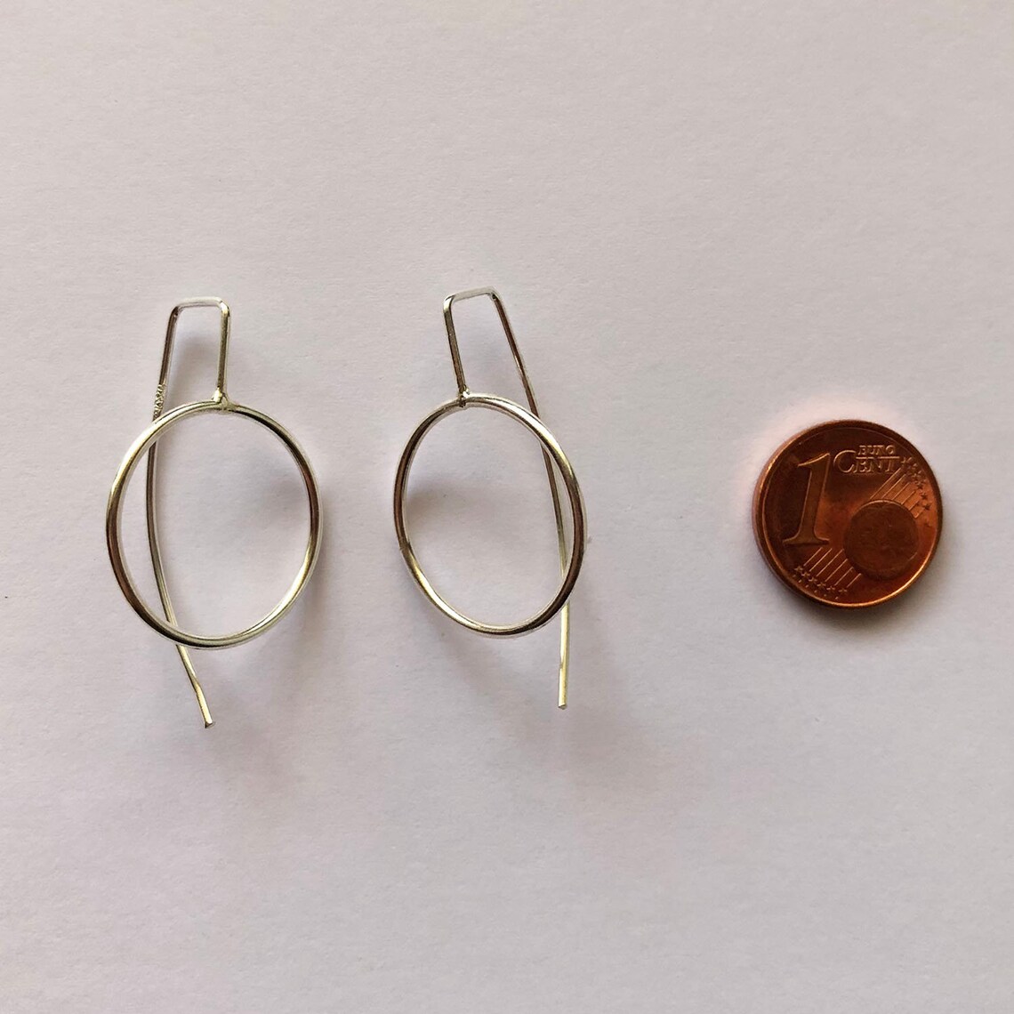Silver Long Stem Earrings Karma Circle - Silver Earrings - Karma Circle ...