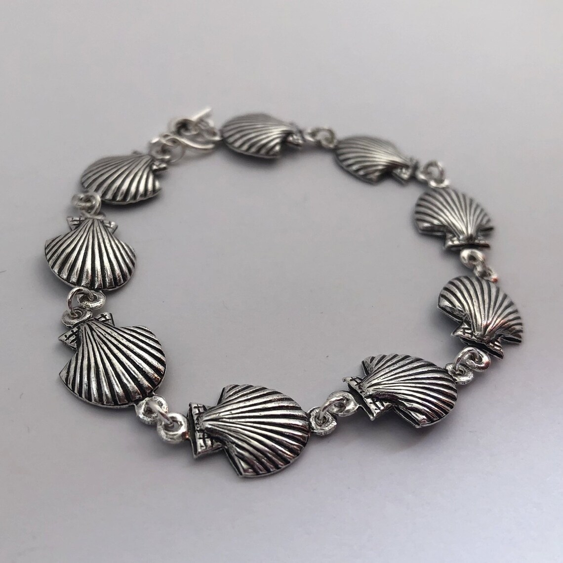 Silver Shell Bracelet Conchas Shell Bracelet Sterling - Etsy