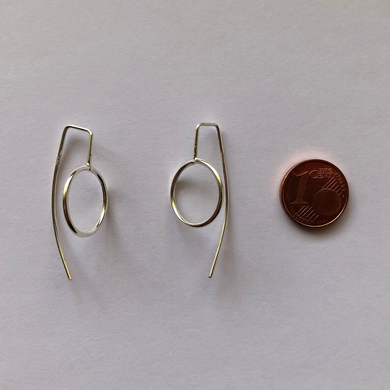 Silver Long Stem Earrings Karma Circle - Silver Earrings - Karma Circle ...