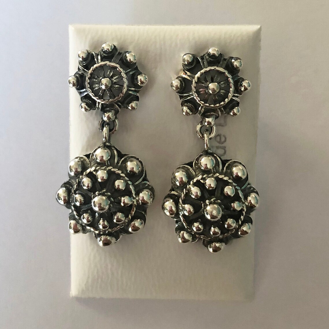 Sterling Silver Charro Button Dangle Earrings Charro Doble – Spanish ...