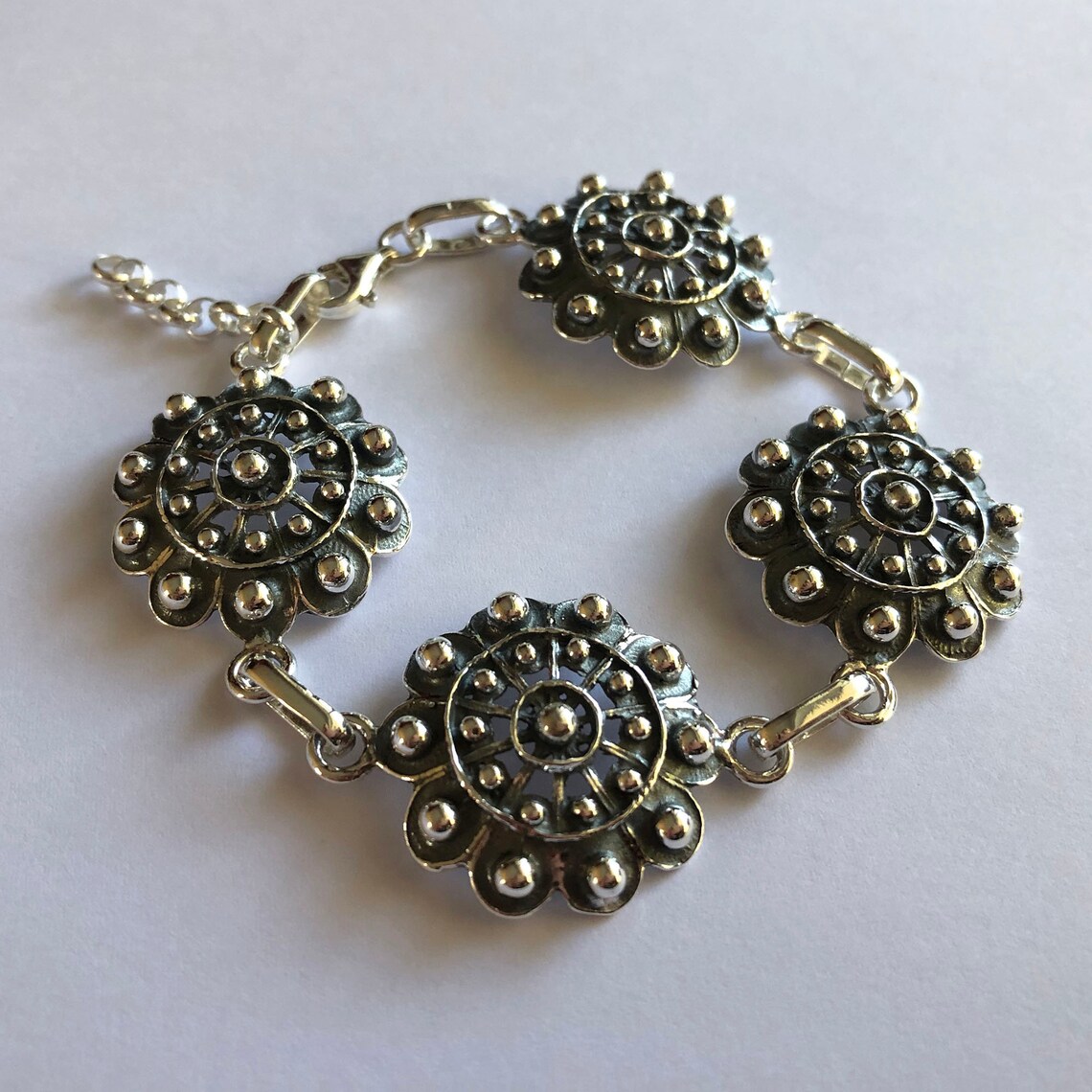 Silver Bracelet Charro Grande - Charro Button Jewelry - Historic ...
