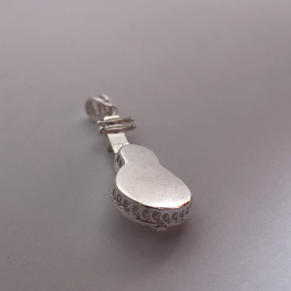 Guitar Necklace - Guitar Pendant La Guitarra Española - Sterling Silver ...