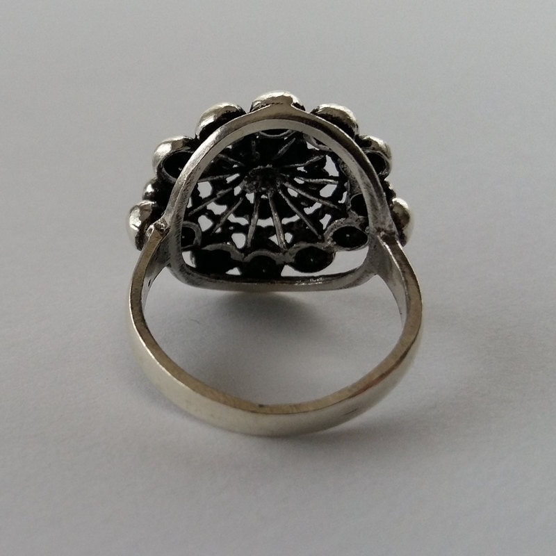 Historic Charro Button Ring - Sterling Silver Ring - Traditional ...